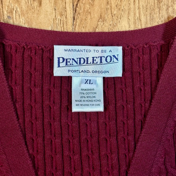 Pendleton | Sweaters | Womens Pendleton Burgundy Maroon Cable Knit Cardigan Size Xl Nwot Dark ...